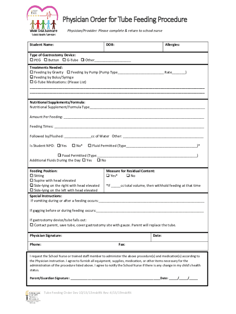Fillable Online Tube Feeding Treatment Authorization Form Fax Email ...
