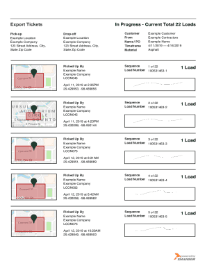 Fillable Online In Progress - Current Total 22 Loads Export Tickets 1 ...