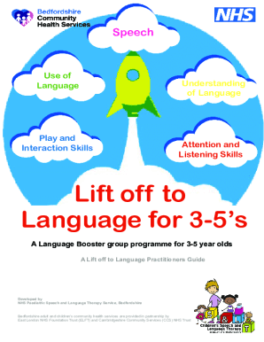 Fillable Online Language for 3-5's Lift off to Fax Email Print - pdfFiller