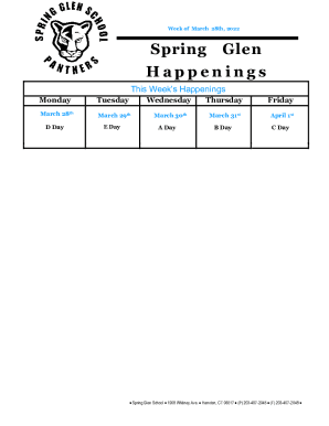 Fillable Online Spring Glen School in Connecticut - Education Fax Email ...