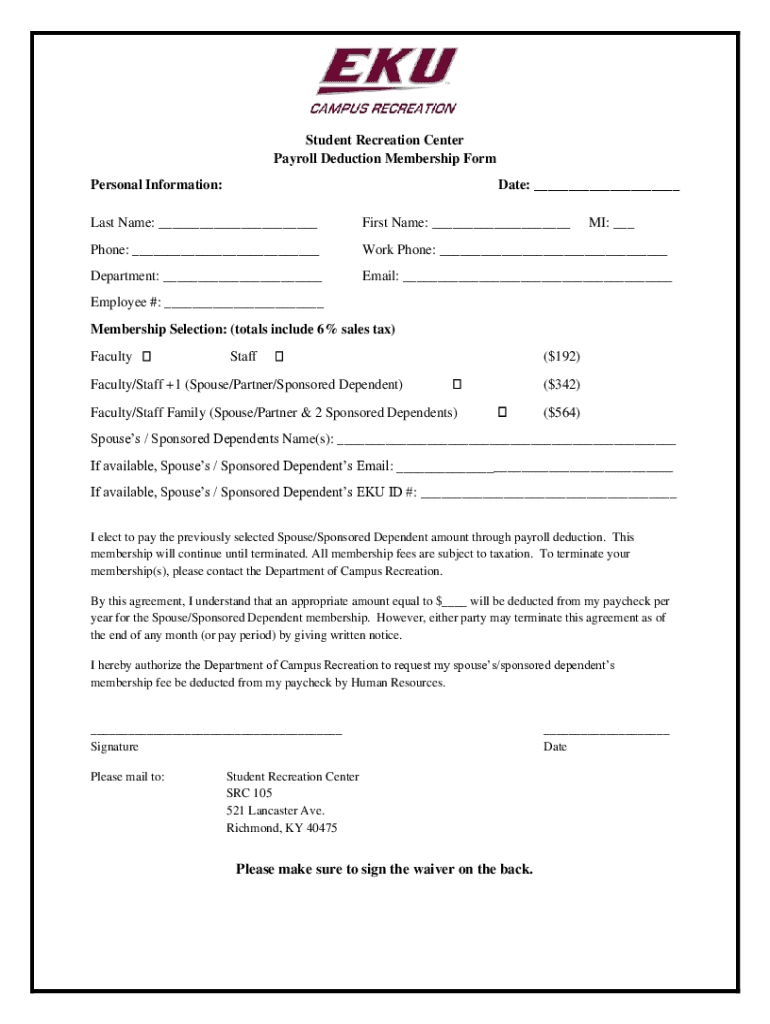 Fillable Online Employee's Payroll Deduction Form Fax Email Print - pdfFiller