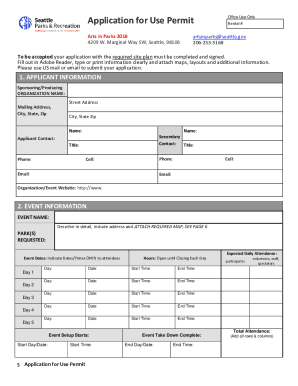 Fillable Online Scheduling an Event in a Seattle Park - PARK USE ...