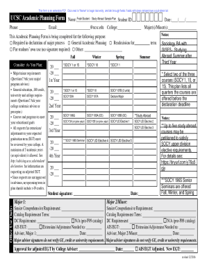 Fillable Online sociology ucsc General Academic Planning Fax Email ...