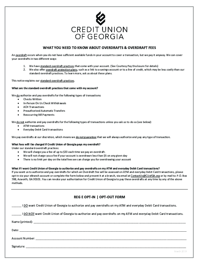 Fillable Online what you need to know about overdrafts & overdraft fees Fax Email Print - pdfFiller