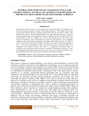 Fillable Online INTERACTION EFFECTS OF COGNITIVE STYLE AND ... Fax Email Print - pdfFiller