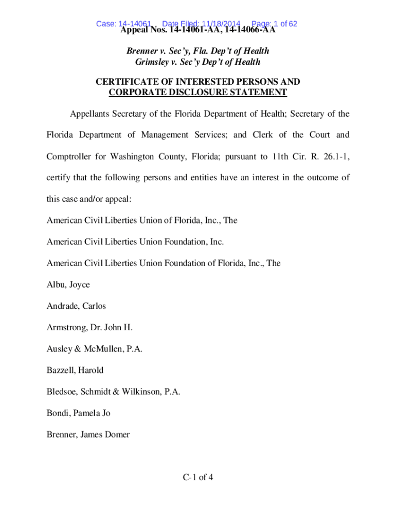 Fillable Online certificate of interested persons and corporate ...