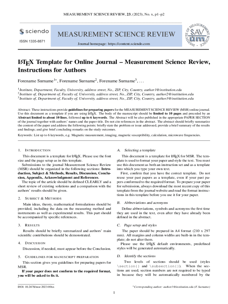 Fillable Online LATEX Template for Online Journal Fax Email Print ...