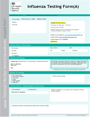 Fillable Online Influenza Testing Form(A) Fax Email Print - pdfFiller
