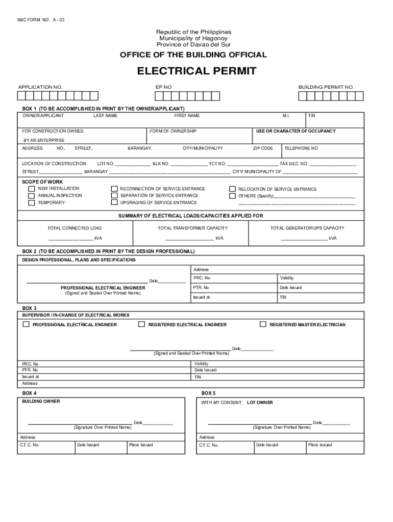 Fillable Online Davao City Fence Permit NBC Form B-03 (Front&Back) Fax ...