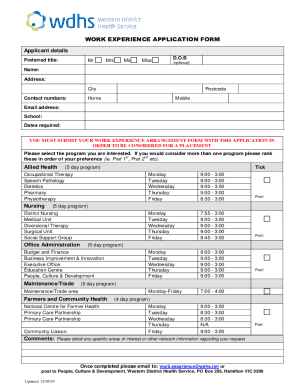 Fillable Online CWEE-Work-Experience-Agreement. ... Fax Email Print ...