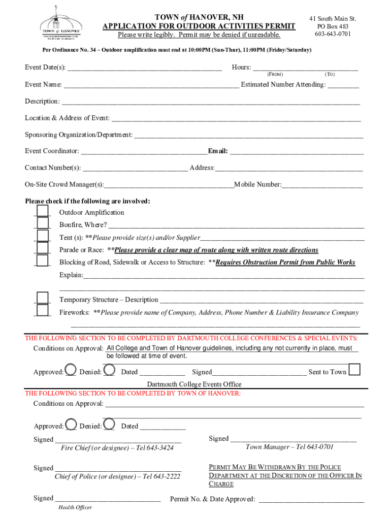 Fillable Online Outdoor Permit - REV2018-soc Fax Email Print - pdfFiller