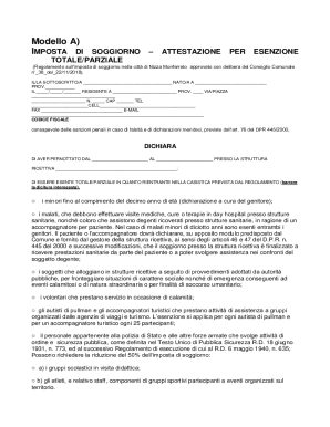 Compilabile Online Modello A) IMPOSTA DI SOGGIORNO Fax Email Stampa ...