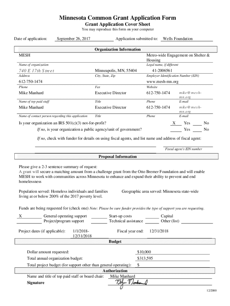 Fillable Online grant applicant information form Fax Email Print - pdfFiller