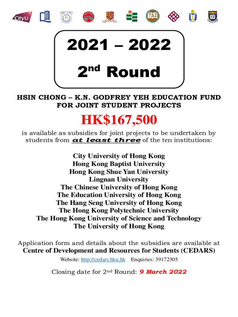 Fillable Online Hsin Chong Joint Student Projects Fax Email Print ...