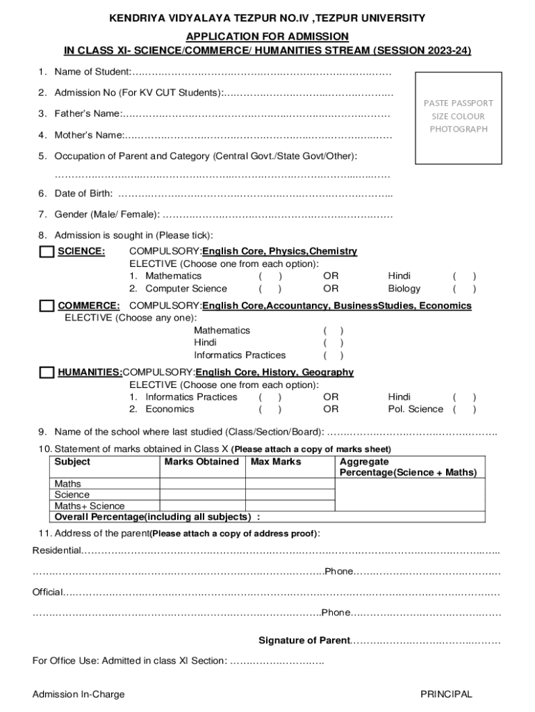 Fillable Online Registration Form for Class-XI (Sample) ... Fax Email ...