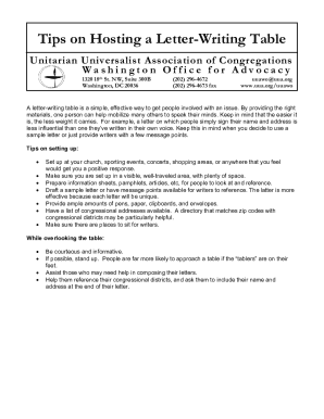 Fillable Online tips on hosting a letter-writing table.doc Fax Email ...