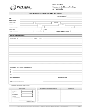 Preenchível Disponível Requerimento para pedido/aPRESENTAO DE ... Fax ...