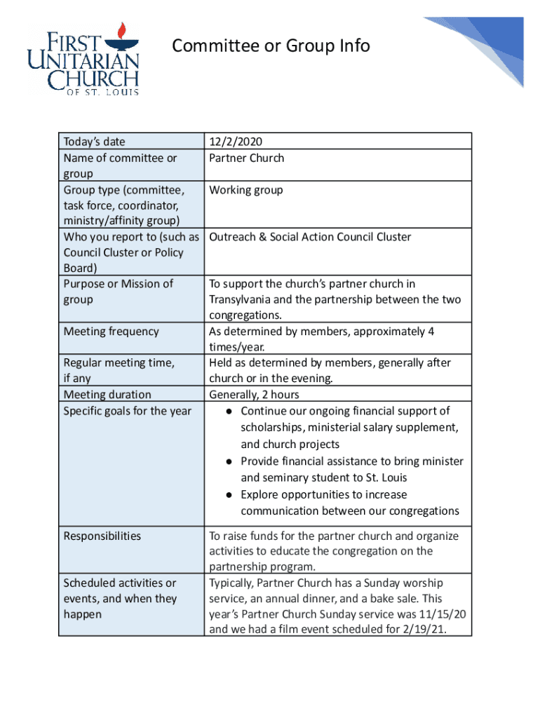 Fillable Online Partner Church Info Form.docx.pdf Fax Email Print ...