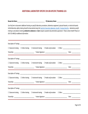Fillable Online ehs stanford Lab Specific Training Template.doc - HOW TO DEVELOP... Fax Email ...