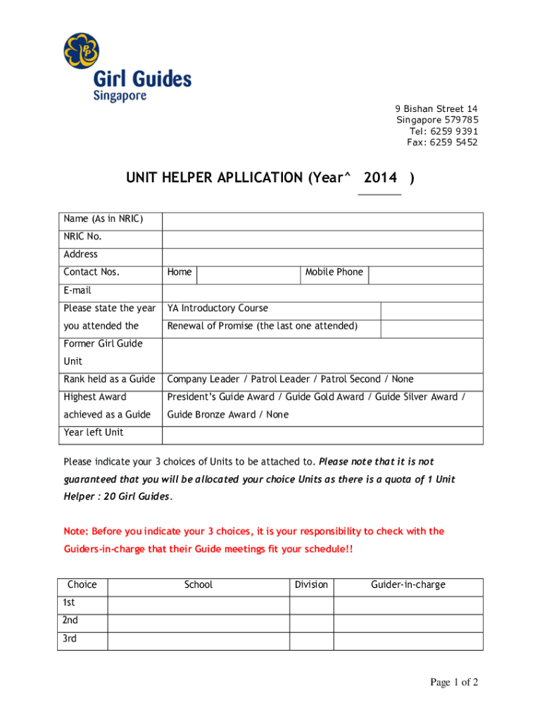 Fillable Online girlguides org Guide House & Camp Christine - Girl ...
