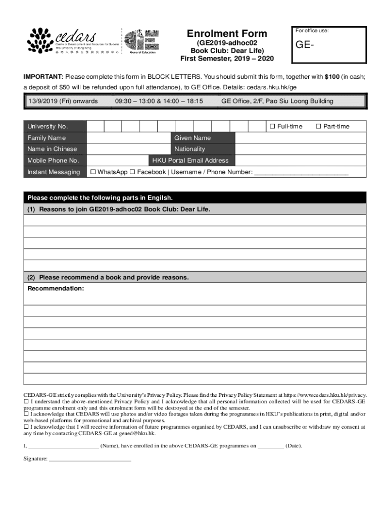 Fillable Online Book Club Membership Form Template Fax Email Print ...