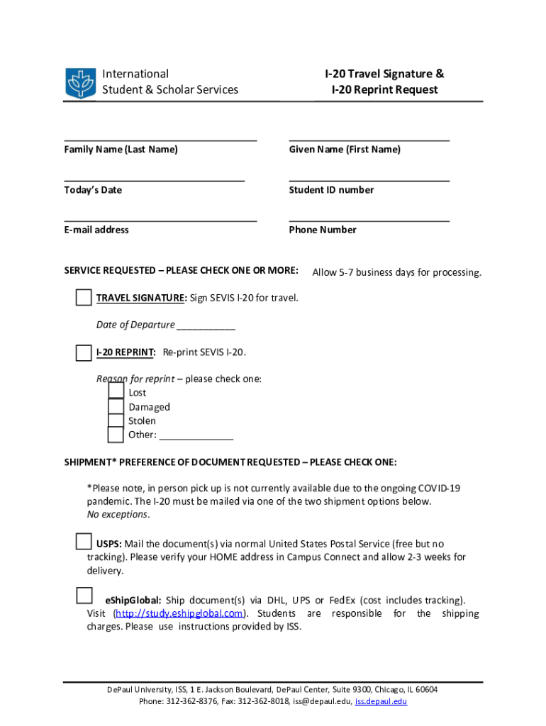 Fillable Online offices depaul document request form Fax Email Print - pdfFiller
