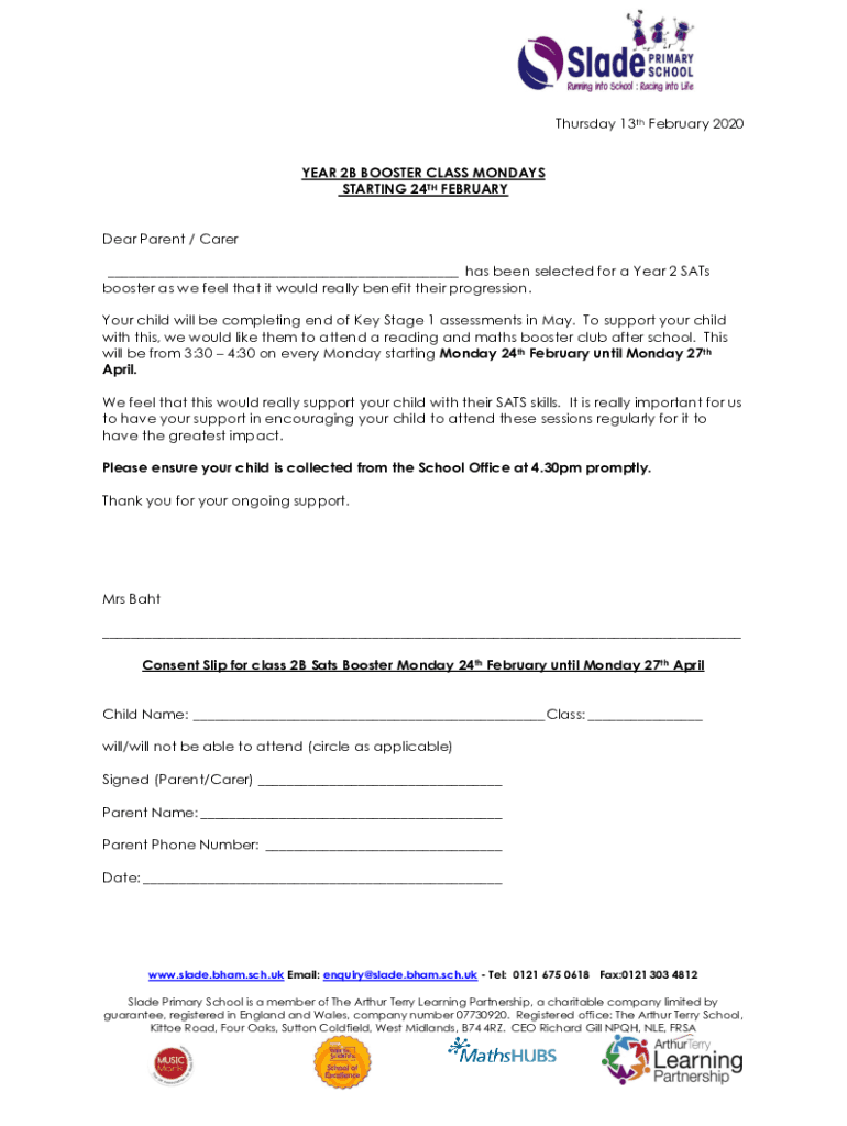 Fillable Online slade bham sch Golden Brain Academy - Good morning ...