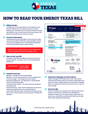 Fillable Online How to read your residential Texas electricity bill ...