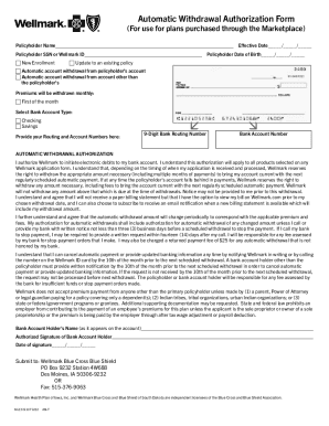 Fillable Online Automatic Withdrawal Authorization Form (For Farm ...