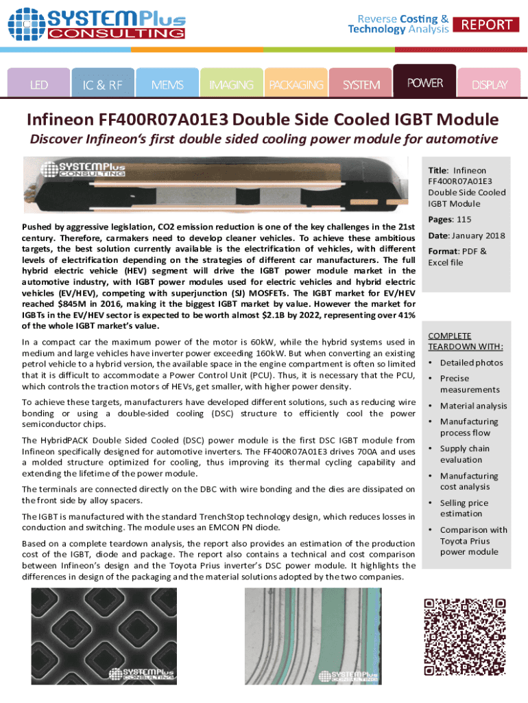 Fillable Online Infineon FF400R07A01E3 Double Sided Cooling IGBT Module ...