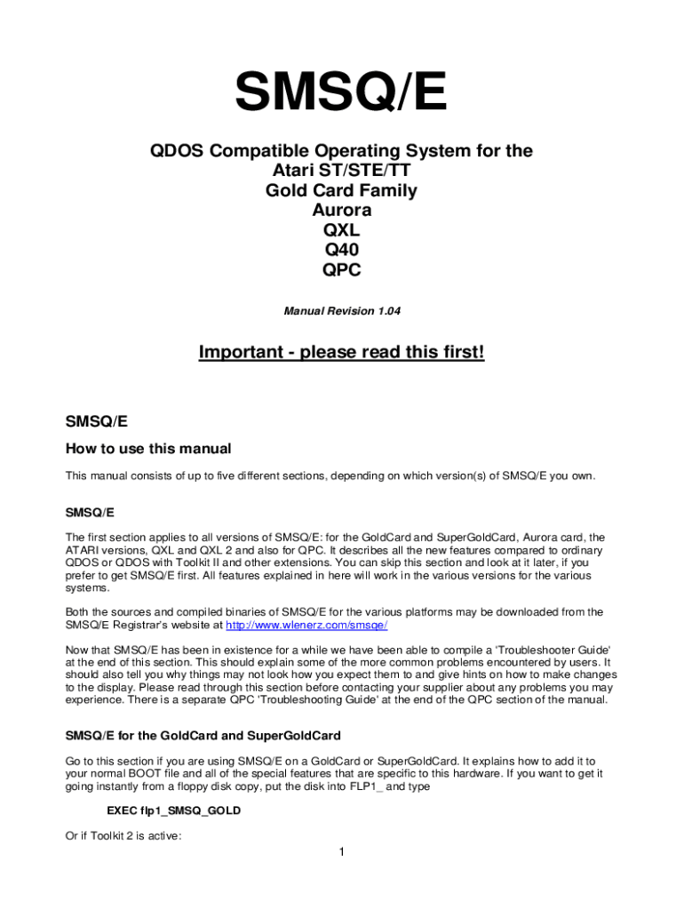 Fillable Online SMSQ/E Fax Email Print - pdfFiller
