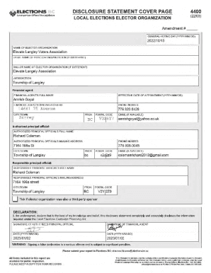 Fillable Online DISCLOSURE STATEMENT COVER PAGE 4300 Fax Email Print ...