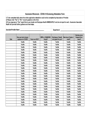 Fillable Online AWI COVID-19 Screening Attestation Form Fax Email Print ...