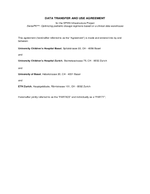Fillable Online DATA TRANSFER AND USE AGREEMENT Fax Email Print - pdfFiller