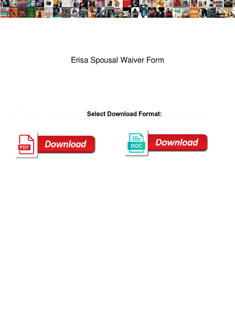 Fillable Online Erisa Spousal Waiver Form. Erisa Spousal Waiver Form acdc Fax Email Print ...