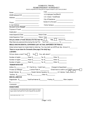 Fillable Online 07 - 004 Travel Expense Reimbursement Fax Email Print ...