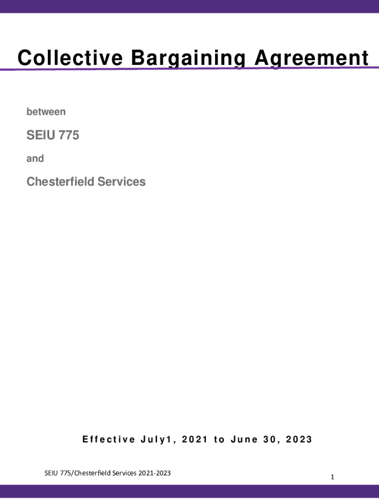 Fillable Online July 1, 2021 - June 30, 2023 Collective Bargaining Agreement Fax Email Print ...