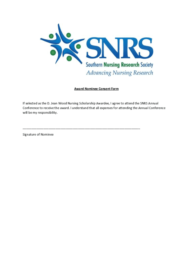 Fillable Online Award Nominee Consent Form Fax Email Print - pdfFiller
