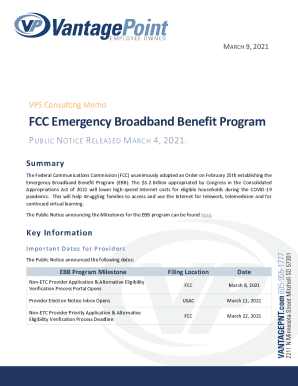 Fillable Online FCC Adopts Report and Order for Emergency Broadband ... Fax Email Print - pdfFiller