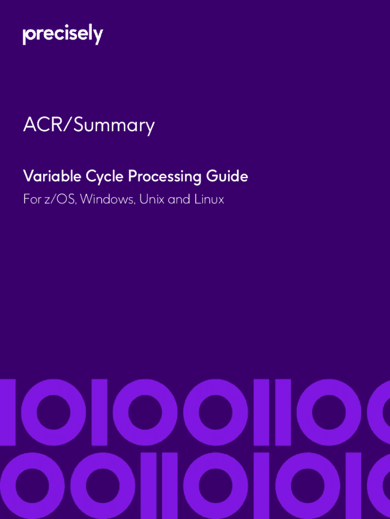 Fillable Online ACR/Summary Variable Cycle Processing Guide Fax Email Print - pdfFiller
