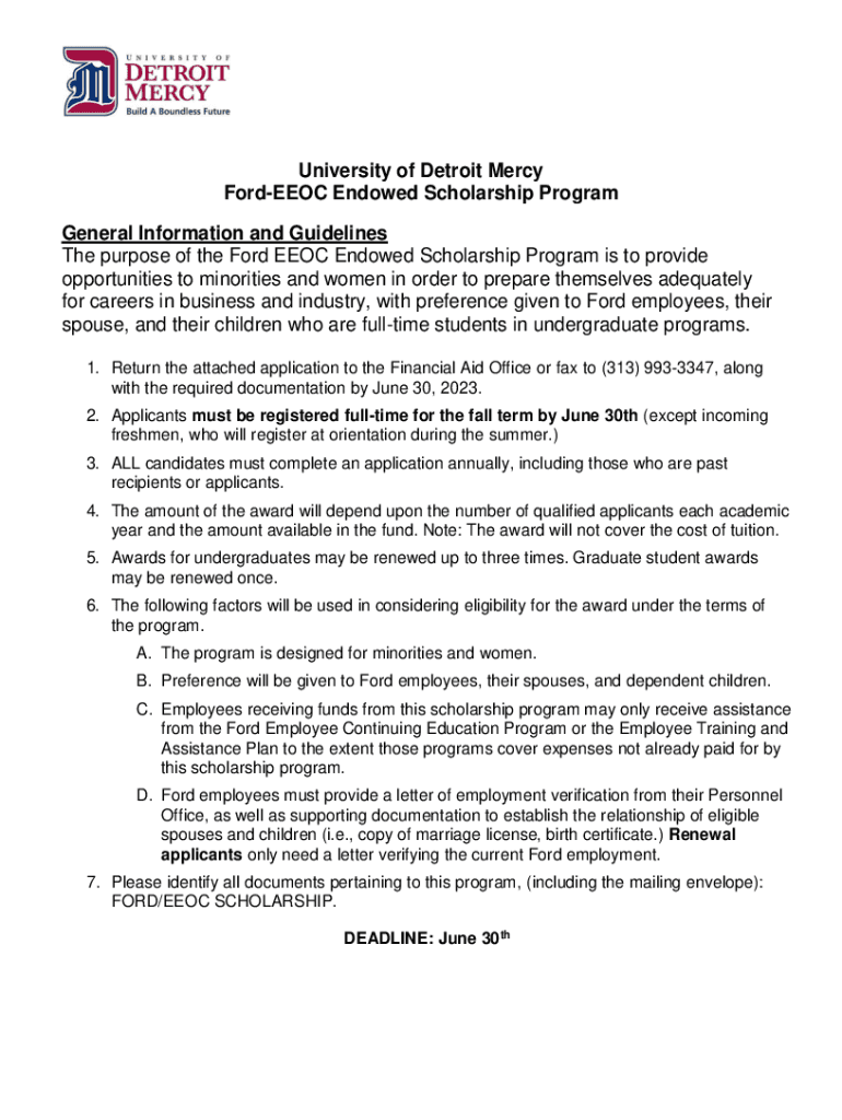 Fillable Online Endowed Scholarship Worksheet Fax Email Print - pdfFiller