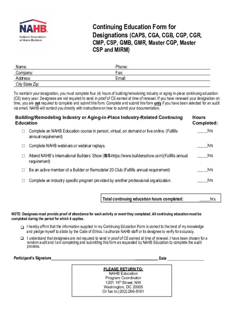Fillable Online CAPS CE Form.doc Fax Email Print - pdfFiller
