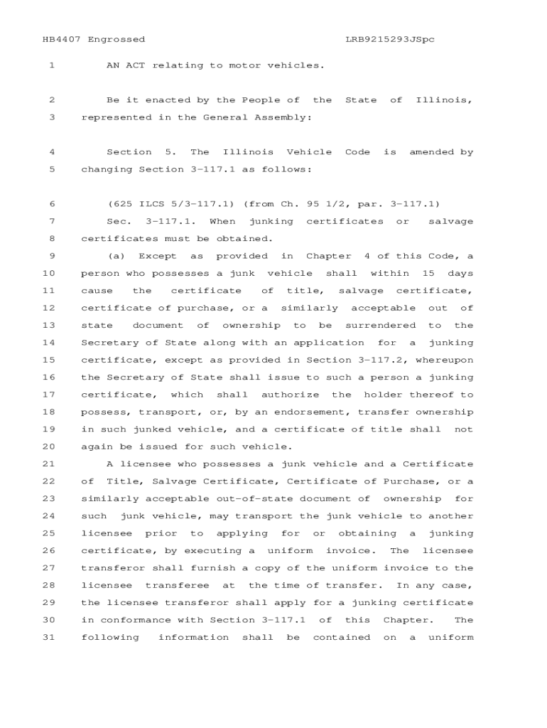 Fillable Online (625 ILCS 5/18b-101) (from Ch. 95 1/2, par. ... Fax ...