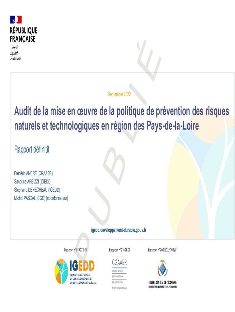Fillable Online Audit de la mise en uvre de la politique de prvention ... Fax Email Print ...