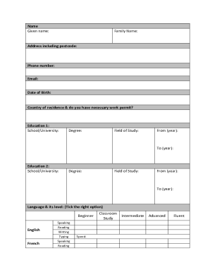 Fillable Online Address including postcode: Phone number: Email: Date ...