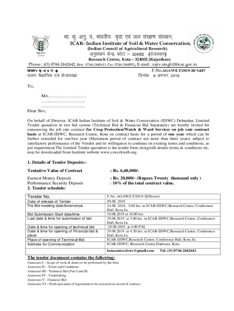 Fillable Online iiswc - Indian Institute of Soil and Water Conservation ...