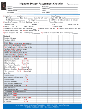 Fillable Online Irrigation System Evaluation Checklist Pg 1.pub Fax Email Print - pdfFiller