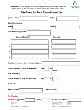 Fillable Online QatarEnergy Bus Route Change Request Form Fax Email ...