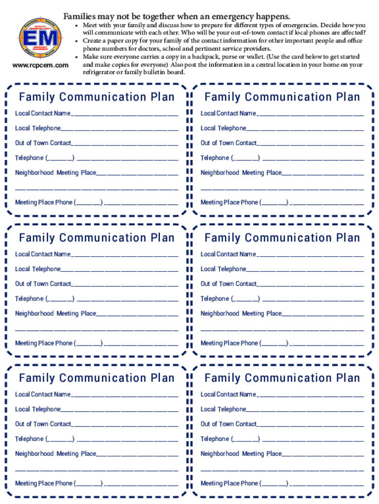 Fillable Online Making a Disaster Plan for Your FamilyPreparedness Fax ...