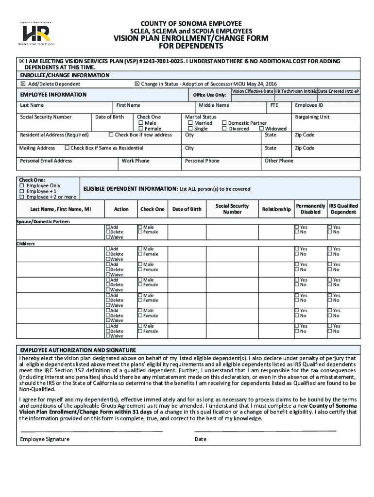 Fillable Online Vsp Enrollment Form - Fill Online, Printable, Fillable ...